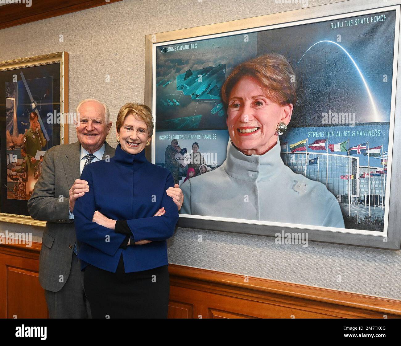 Former Secretary of the Air Force Barbara Barrett and her husband Craig ...