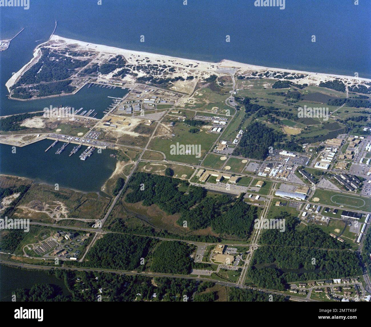 An aerial view of Naval Amphibious Base, Little Creek, Virginia. Base ...