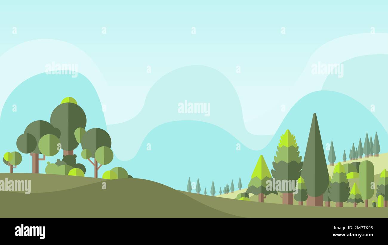 Green botany flat forest vector Stock Vector Image & Art - Alamy