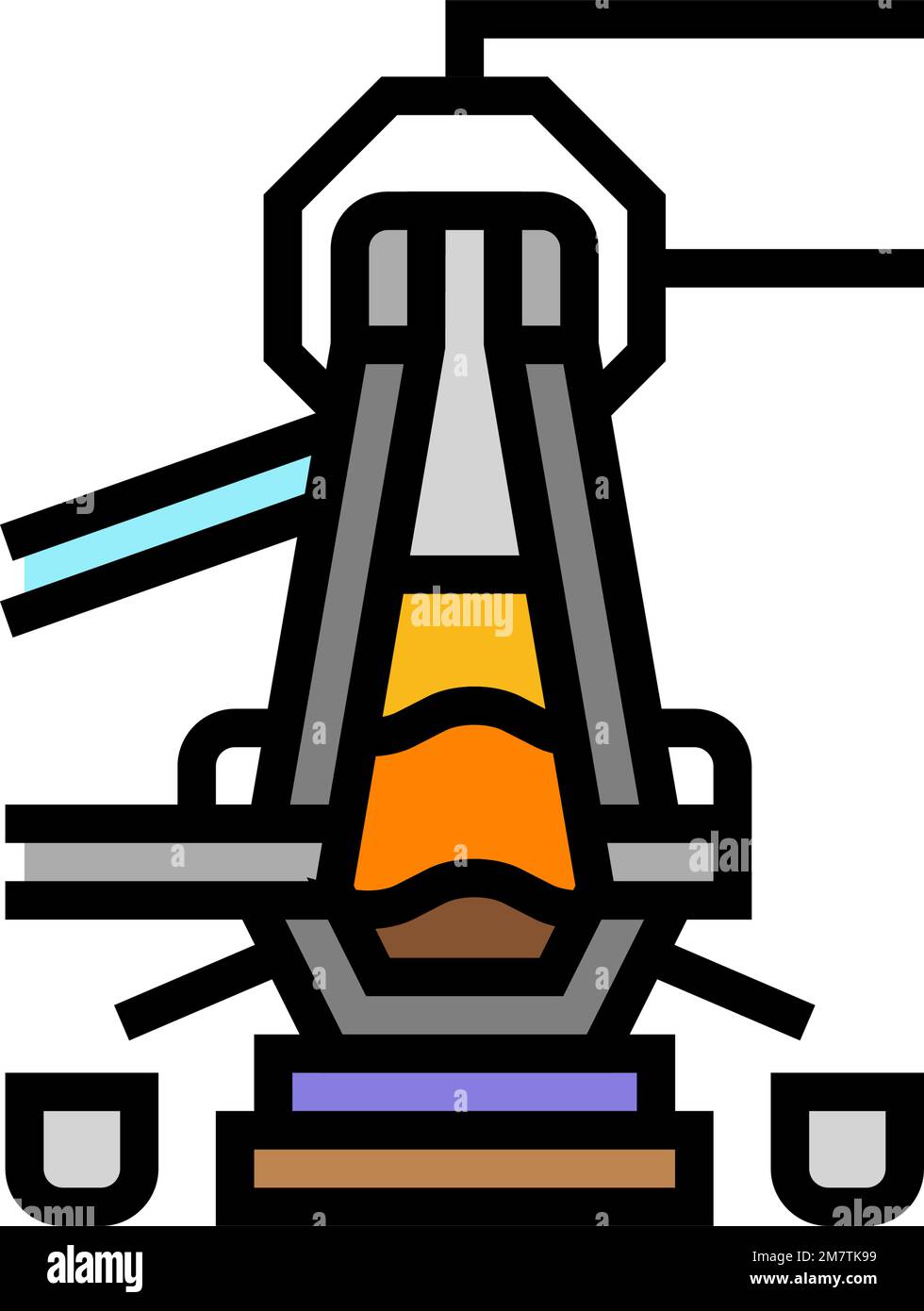 blast furnace steel production color icon vector illustration Stock ...