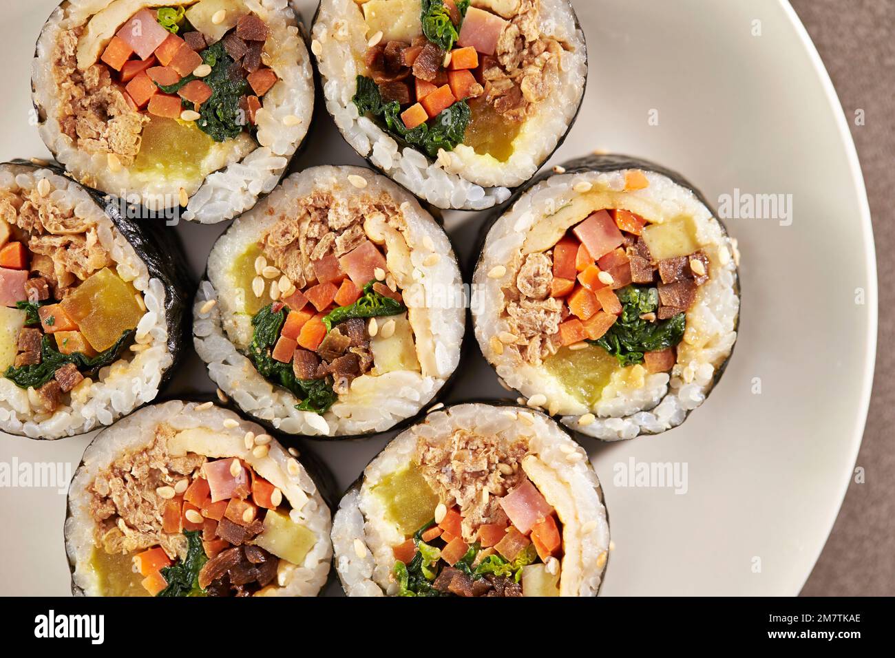 Gimbap, Korean rice roll dish Stock Photo - Alamy