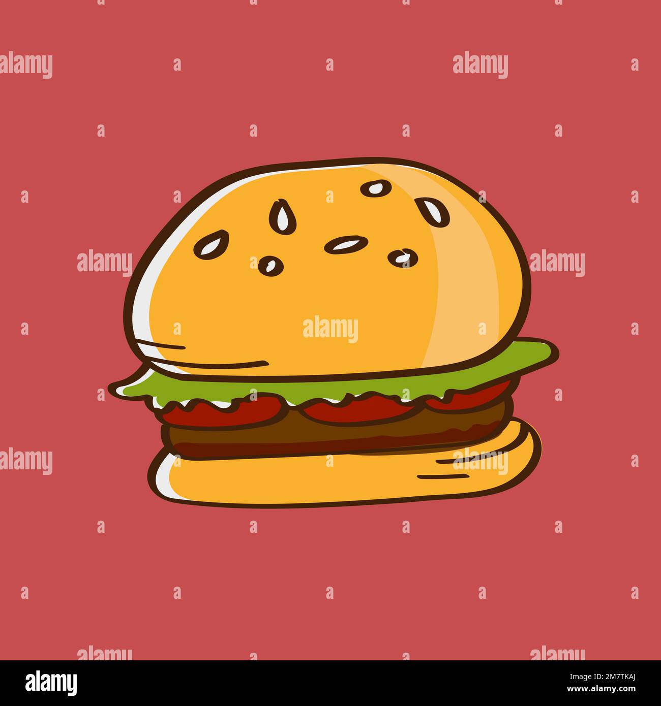 Hand drawn beef burger vector Stock Vector Image & Art - Alamy