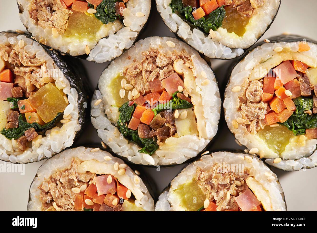 Gimbap, Korean rice roll dish Stock Photo - Alamy