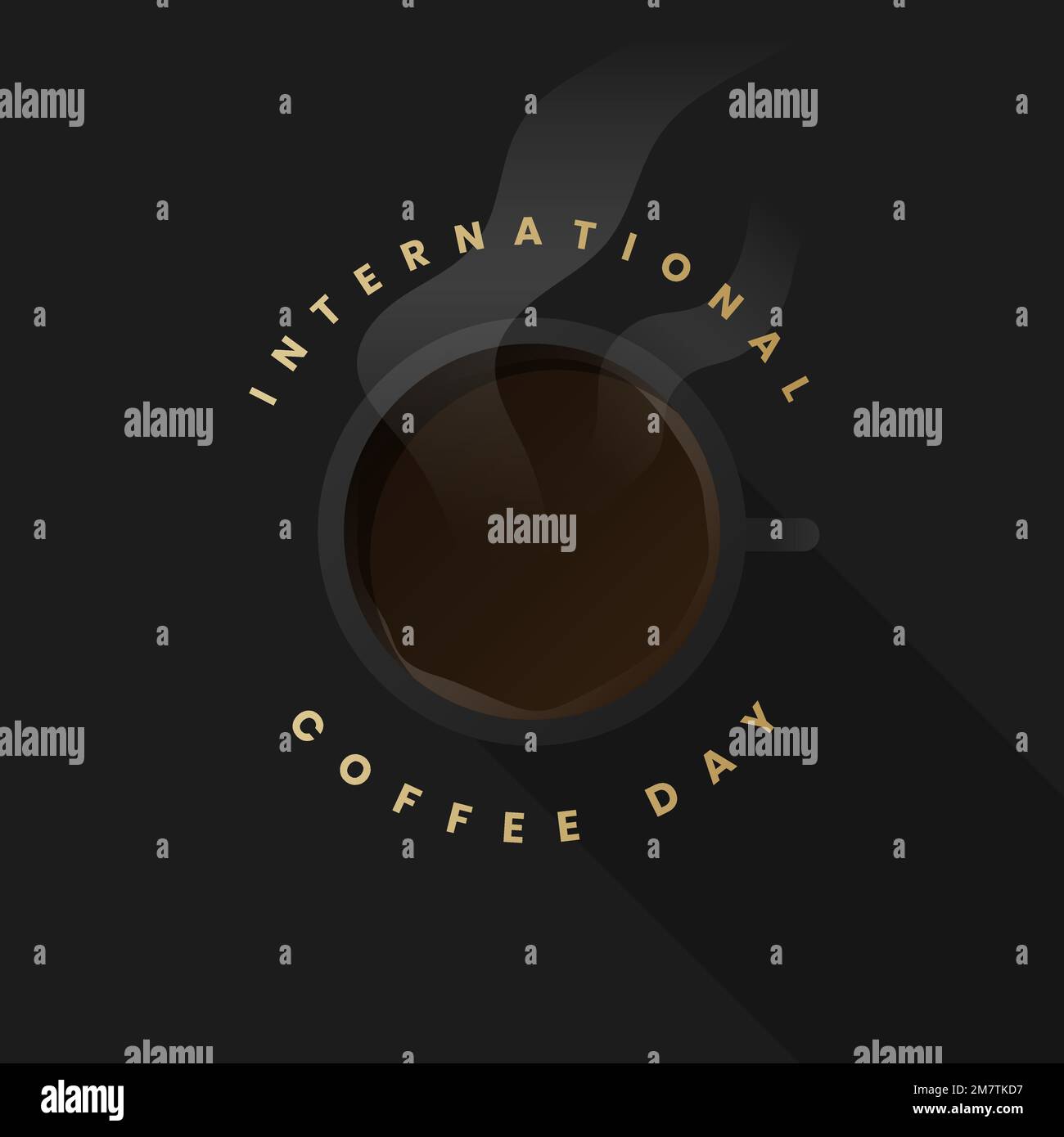 International Coffee Day black background template vector Stock Vector ...