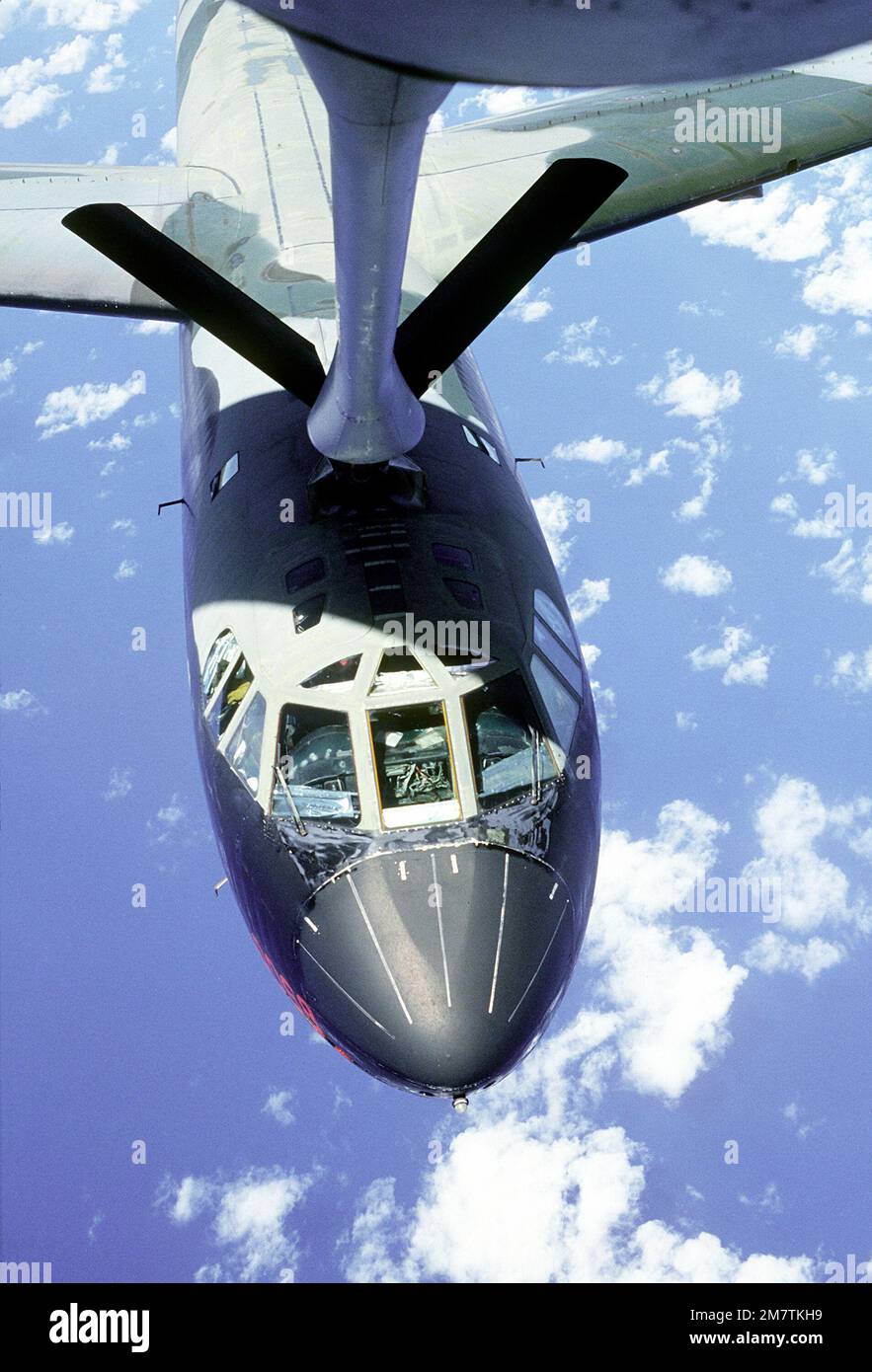 In-flight refueling of a B-52 Stratofortress aircraft during exercise ...