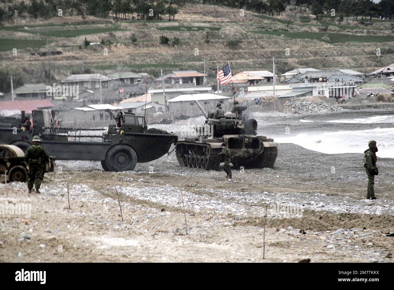 A U.S. Navy five-ton lighter amphibious resupply cargo vehicle (LARC-V ...