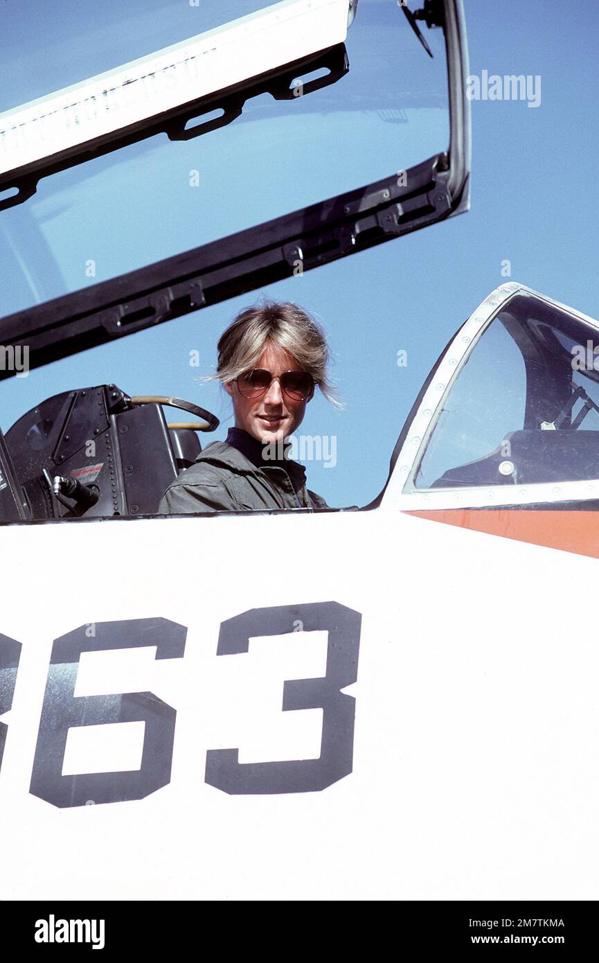 LT. Patricia A. Denkler, assigned to Training Squadron 4 (VT-4), sits ...