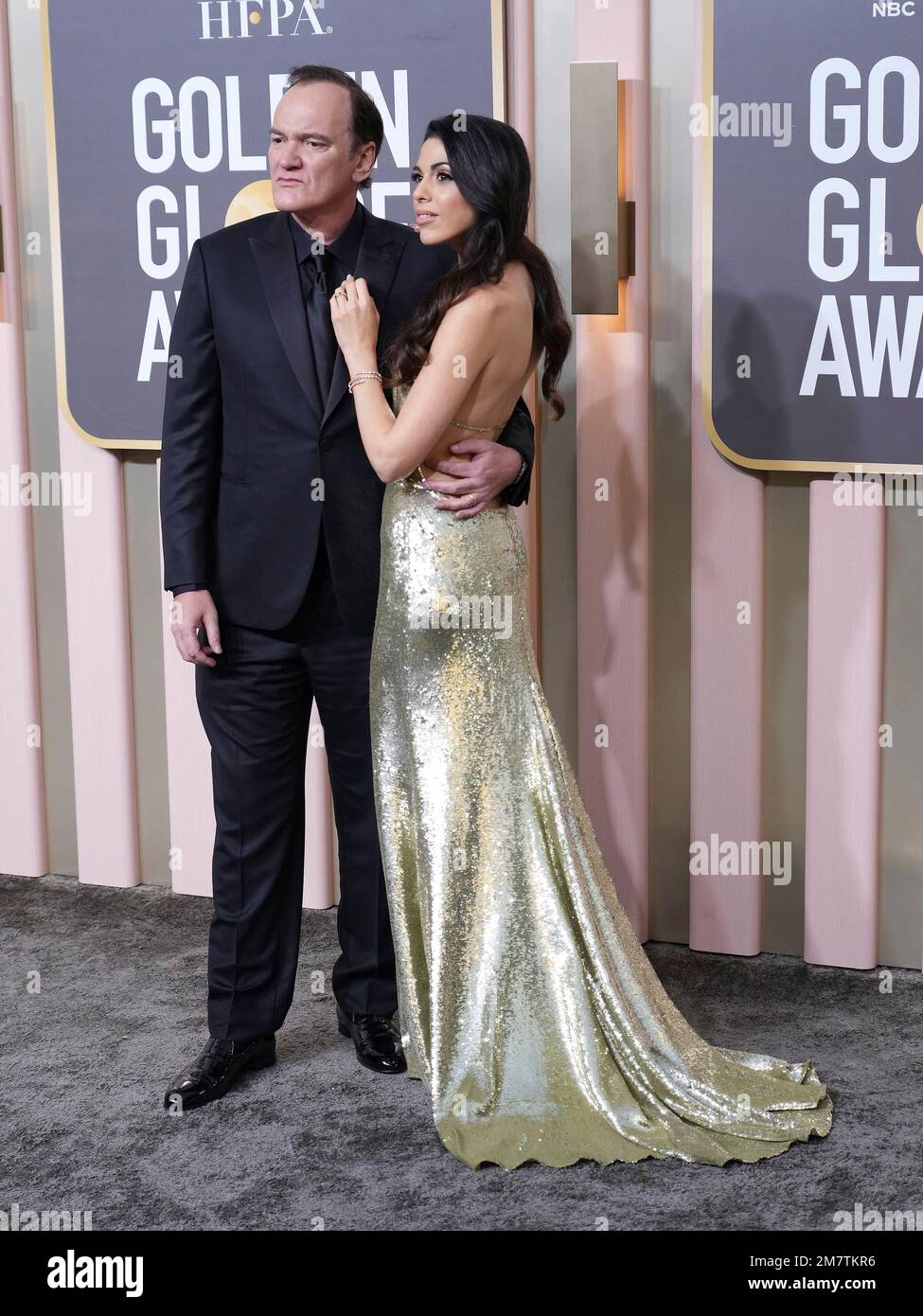 Los Angeles, USA. 10th Jan, 2023. Quentin Tarantino and Daniella Pick arrive at the 80th Annual ...