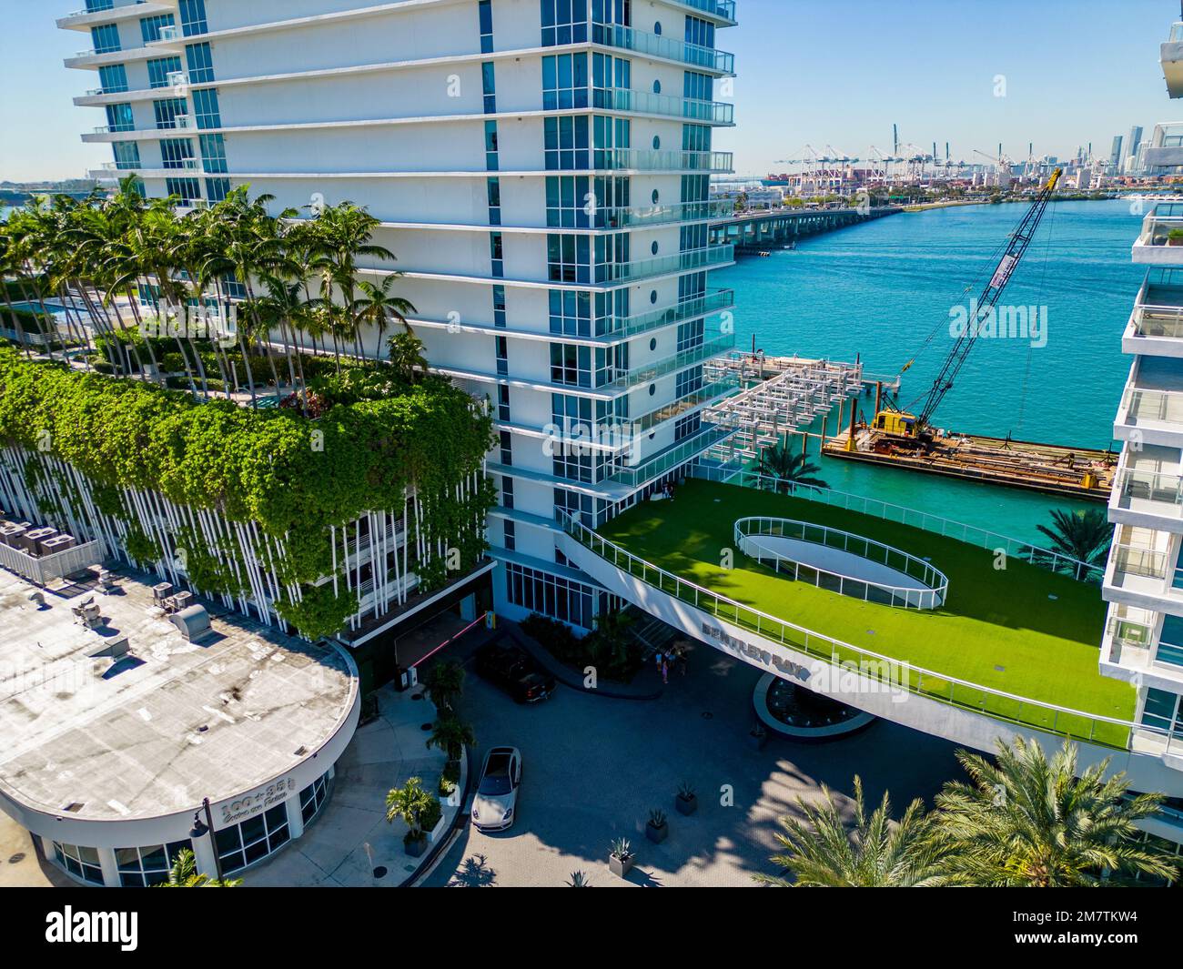 Miami Beach, FL, USA - January 10, 2023: Aerial photo Bentley Bay ...