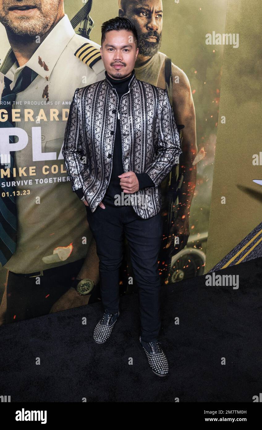 Mark Labella attends the "Plane" New York premiere at AMC Lincoln ...