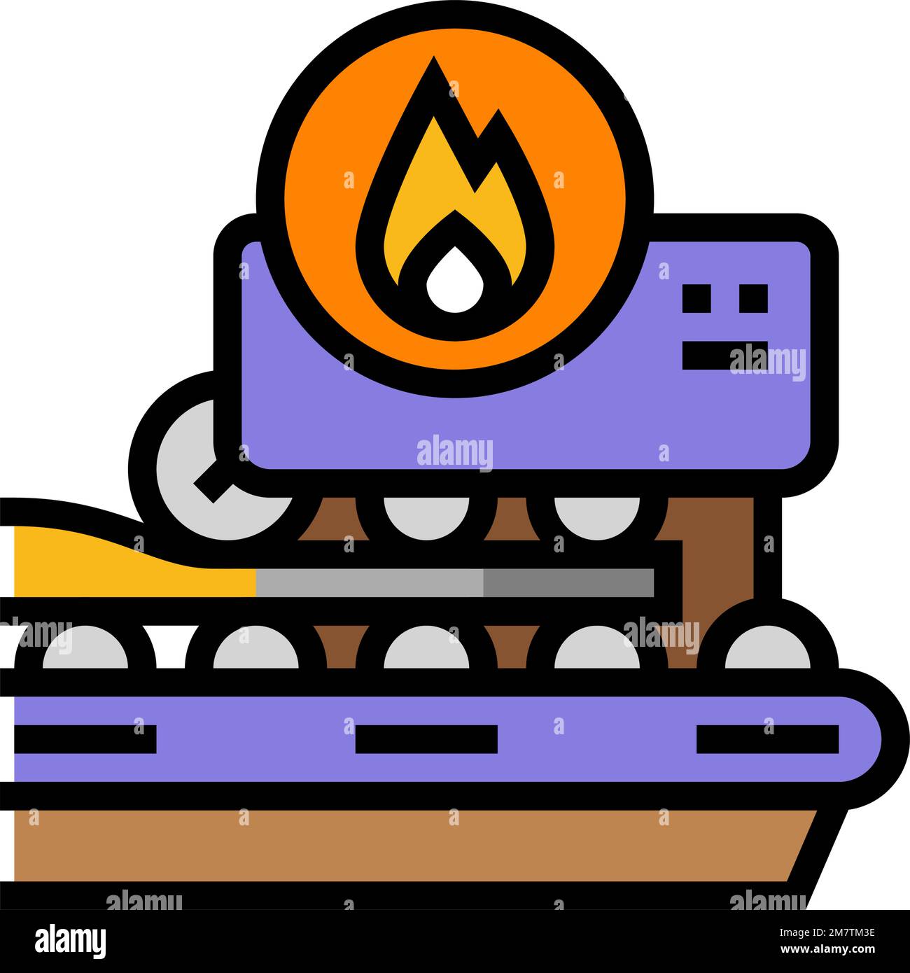 hot rolling steel production color icon vector illustration Stock ...