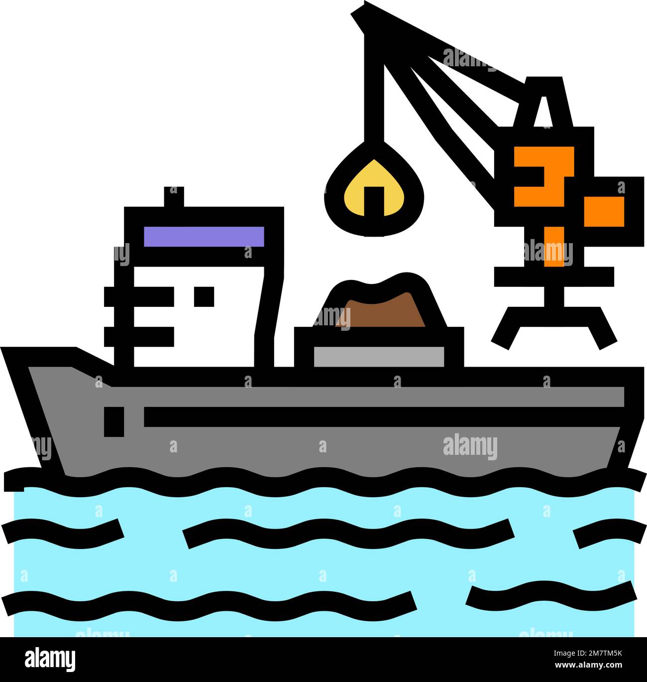 unloading steel production color icon vector illustration Stock Vector ...