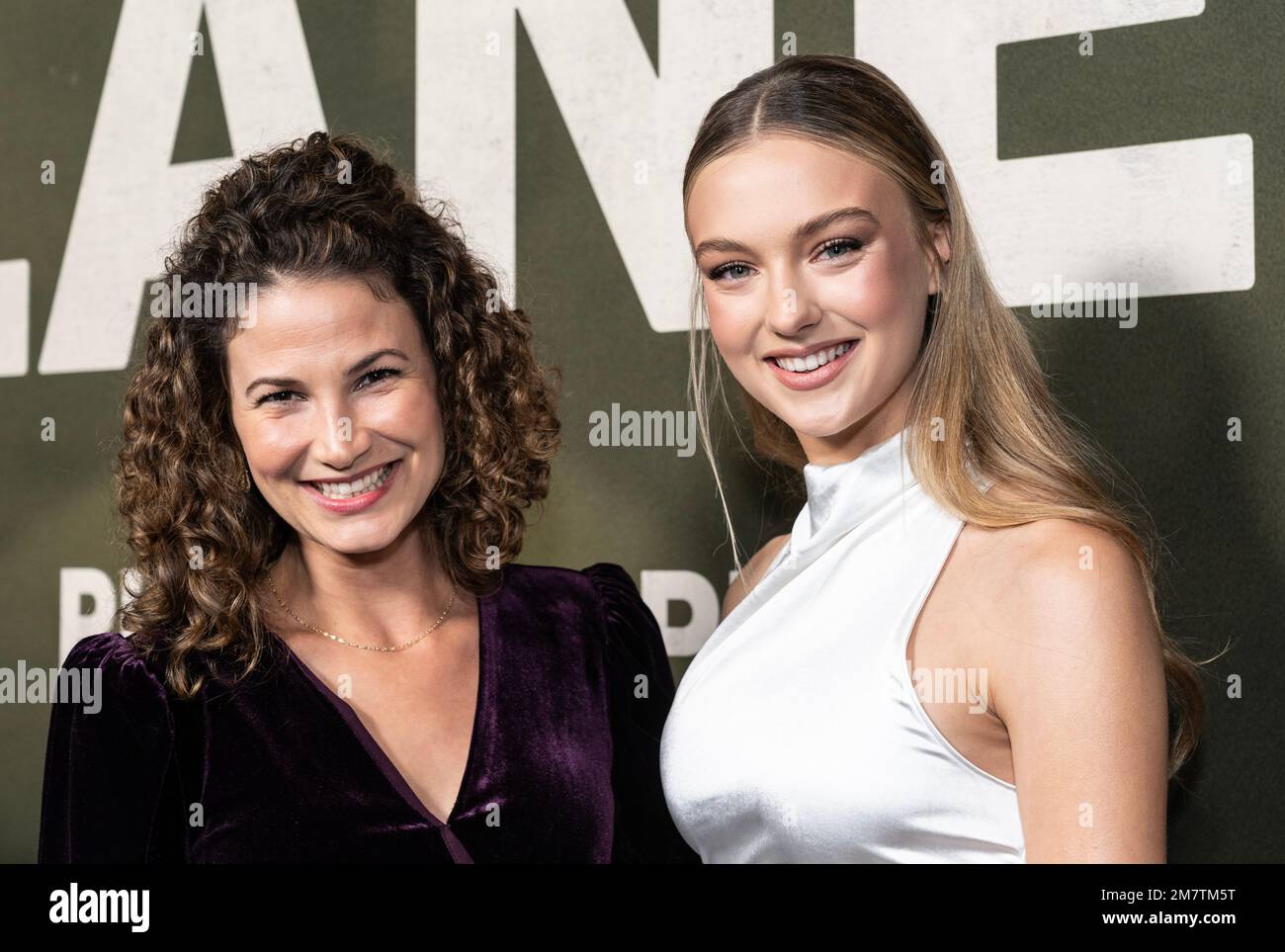 Amber Rivera and Lily Krug attend the "Plane" New York premiere at AMC Lincoln Square Theater in ...
