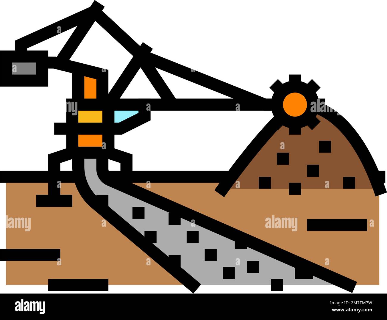 stacker reclaimer steel production color icon vector illustration Stock ...