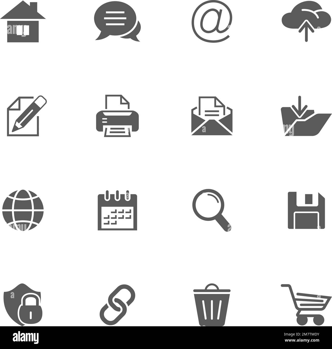 Set of 16 internet and web black icons. Vector illustration Stock ...