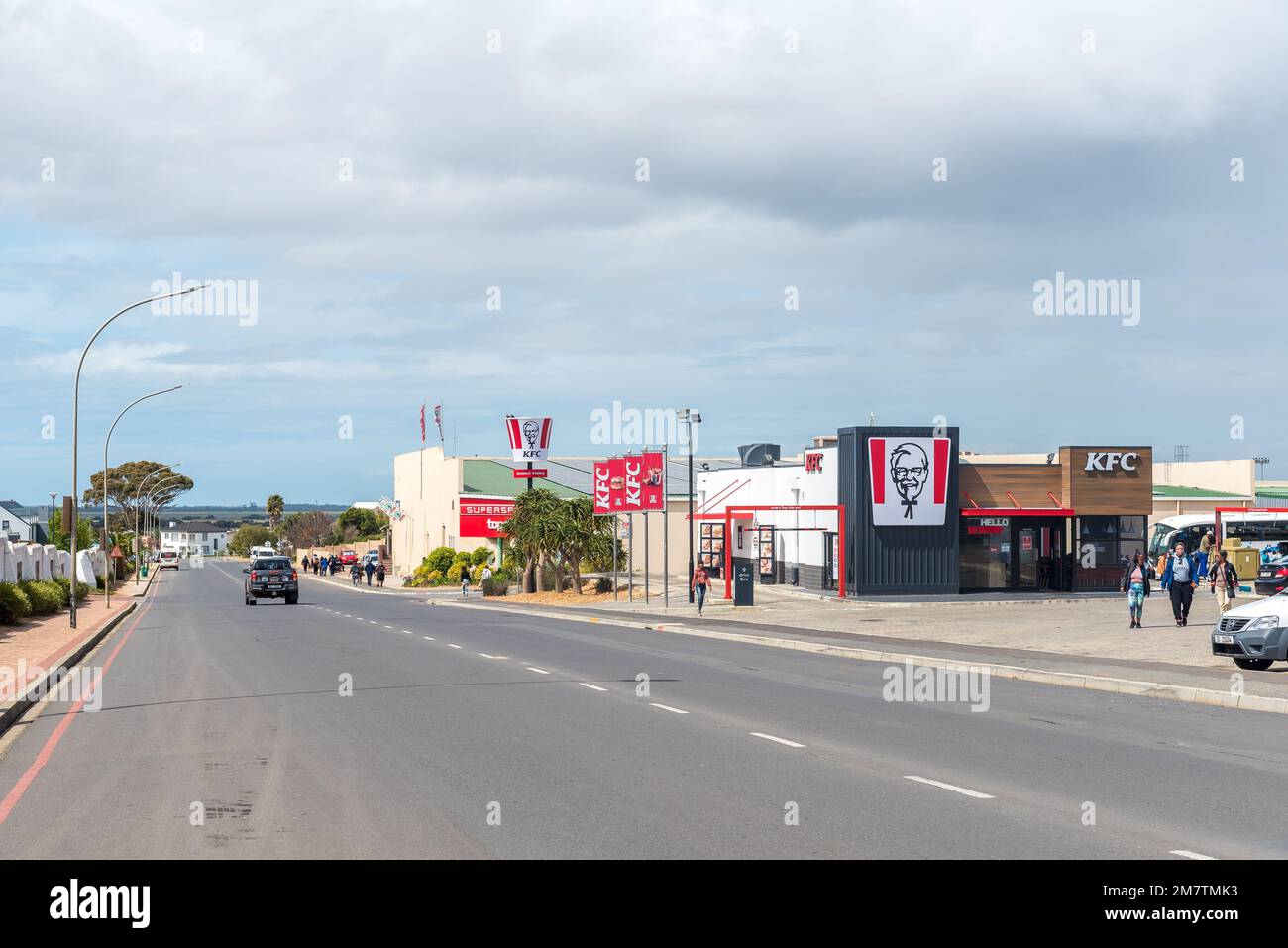 Bredasdorp, South Africa - Sep 23, 2022: A street scene, with business ...