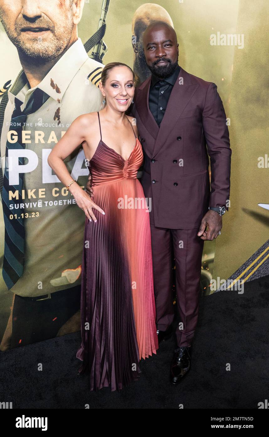 Iva Colter and Mike Colter attend the "Plane" New York premiere at AMC ...