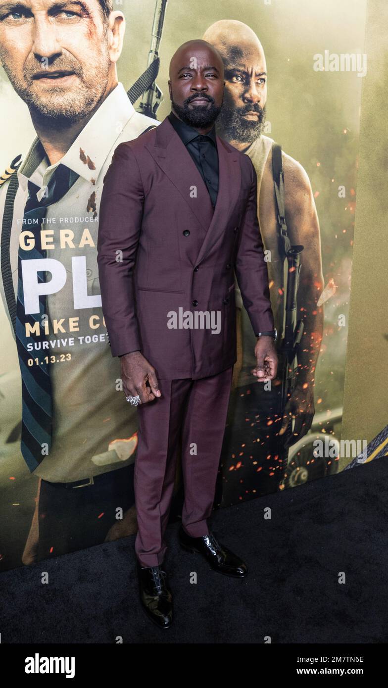 Mike Colter attends the "Plane" New York premiere at AMC Lincoln Square Theater in New York on ...