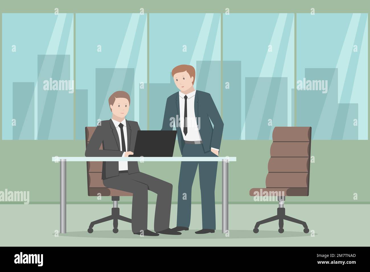 Working together laptop colleagues Stock Vector Images - Alamy