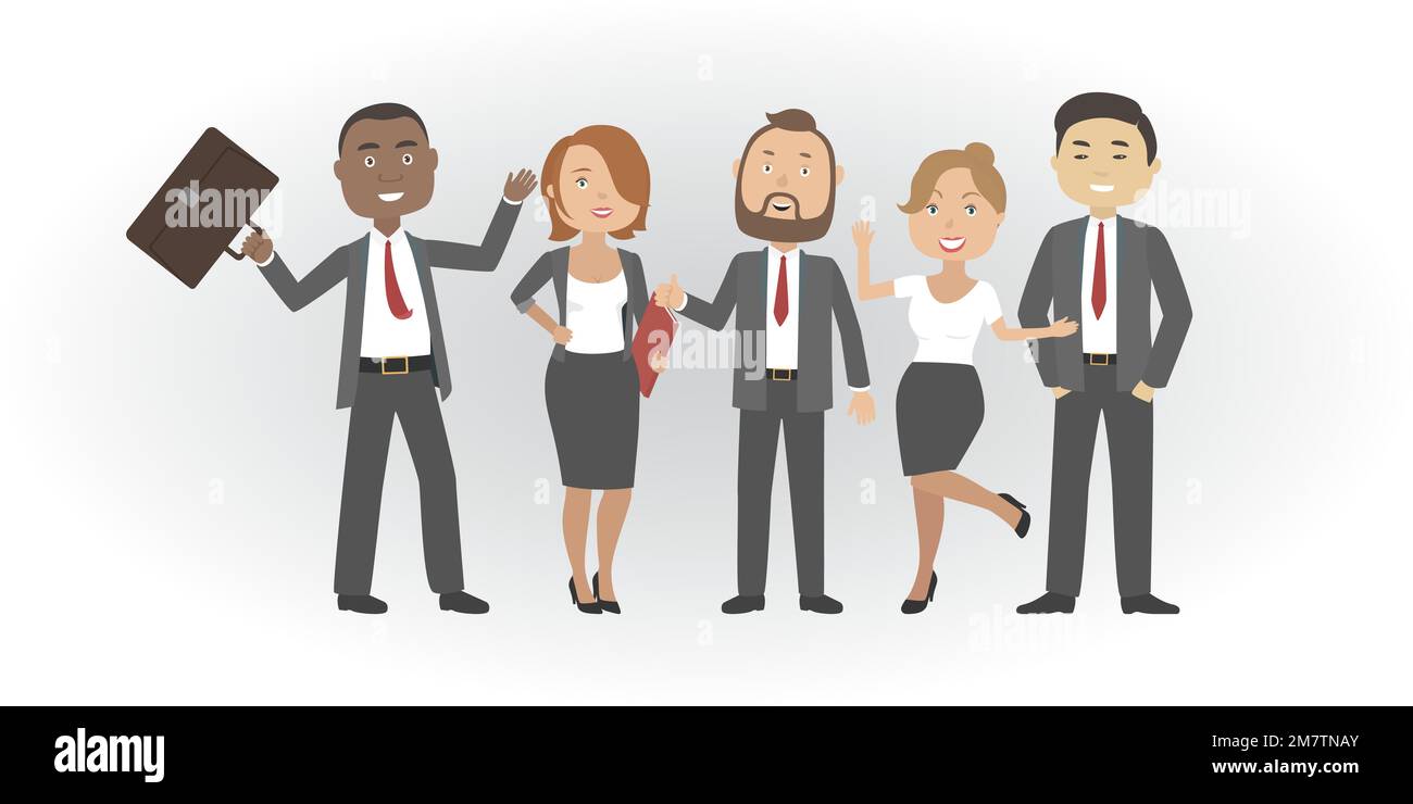 Happy office workers. Vector illustration Stock Vector Image & Art - Alamy