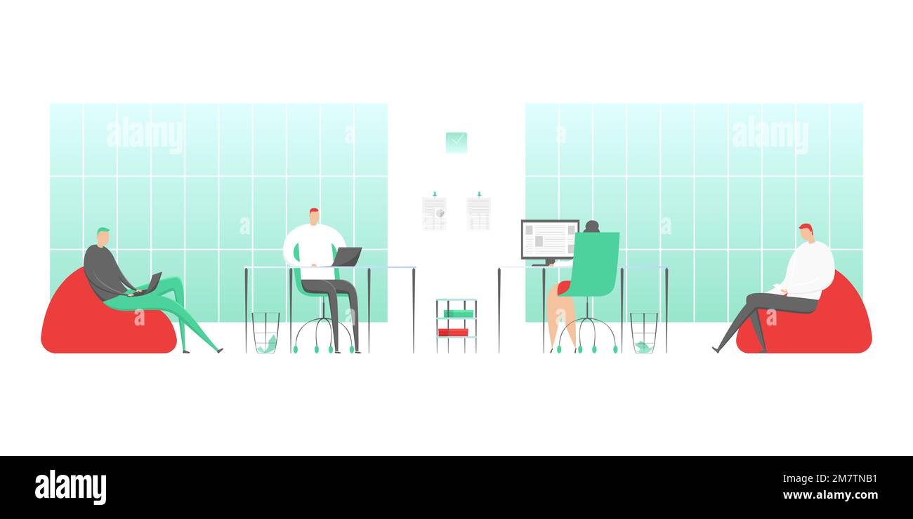 Modern open plan office man Stock Vector Images - Alamy