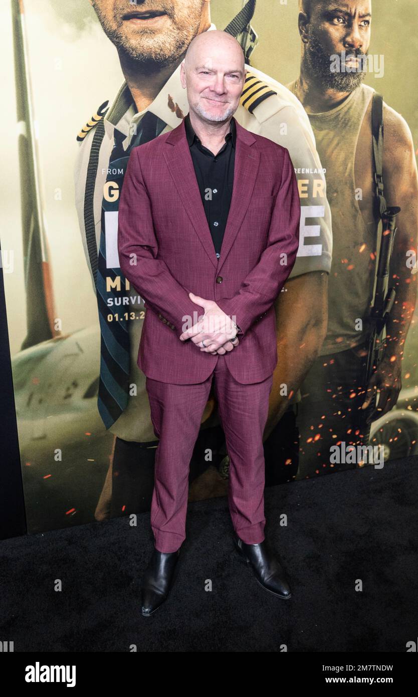 Les Stroud attends the "Plane" New York premiere at AMC Lincoln Square ...