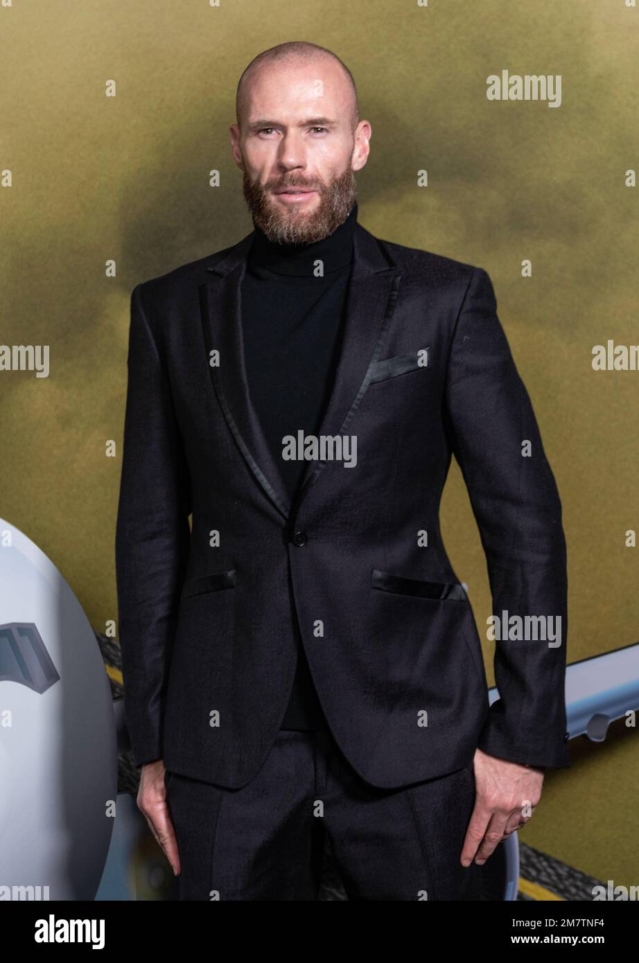 Oliver Trevena attends the "Plane" New York premiere at AMC Lincoln ...