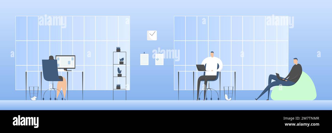 Modern open plan office man Stock Vector Images - Alamy