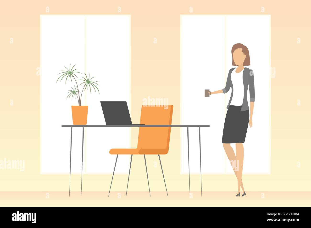 Coffee-break in office. Vector illustration Stock Vector Image & Art ...
