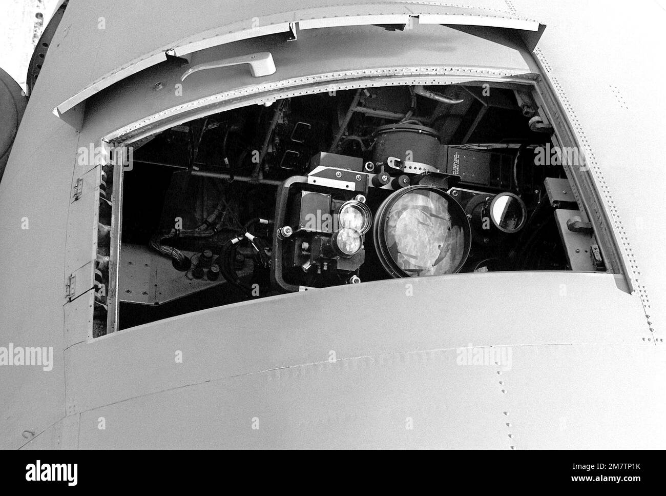 A view of an AC-130H Hercules aircraft TV camera. The aircraft is ...