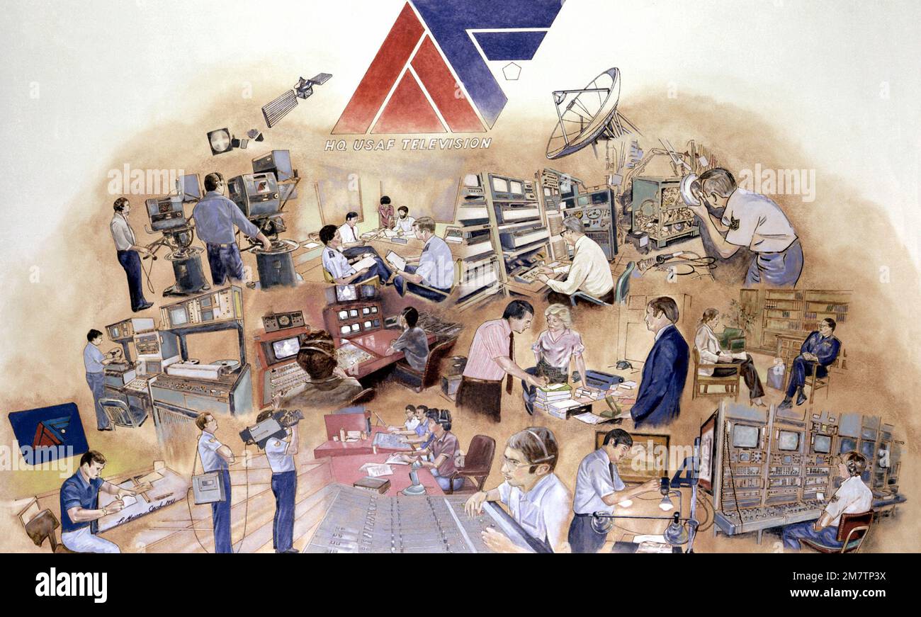 Artwork: "HQ USAF Television Center - 1981" Artist: Mason Carl. Country ...