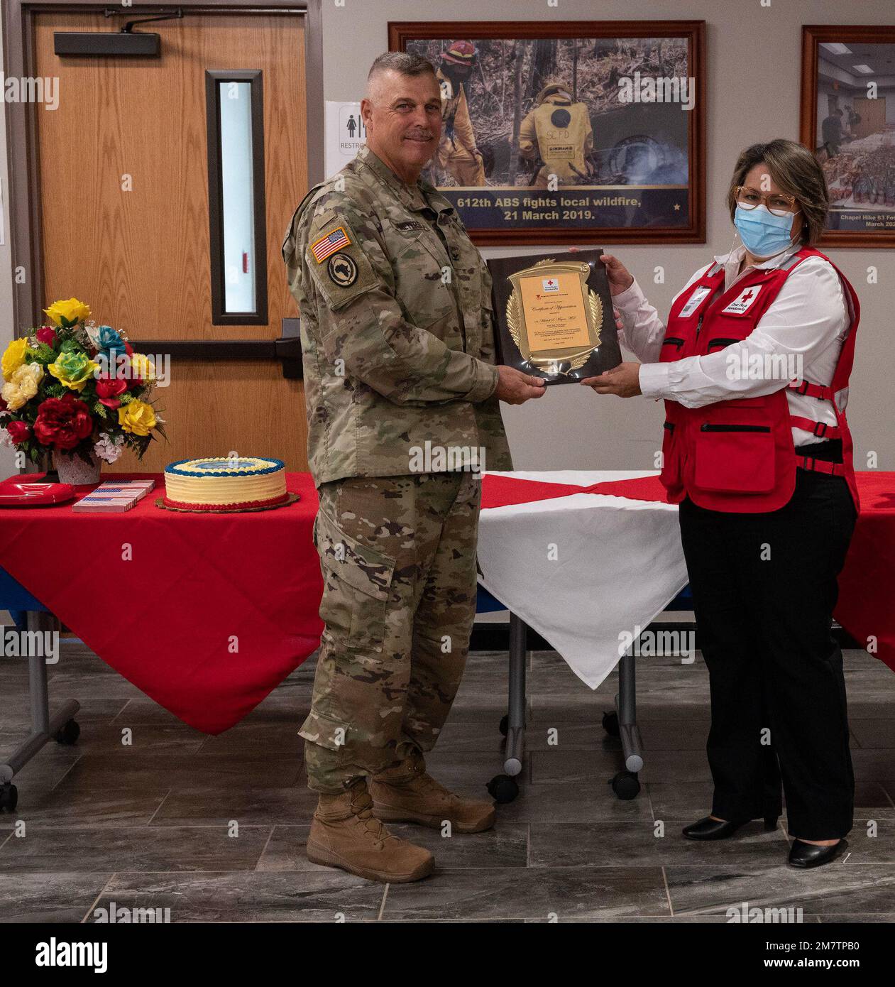 U.S. Army Col. Mitchell Meyers (left), Joint Task Force-Bravo command ...