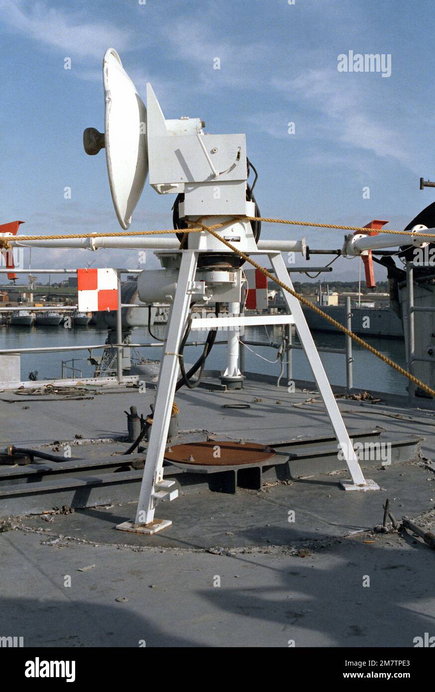 A view of a radar configuration aboard the ex-USS SAVAGE, used for the ...