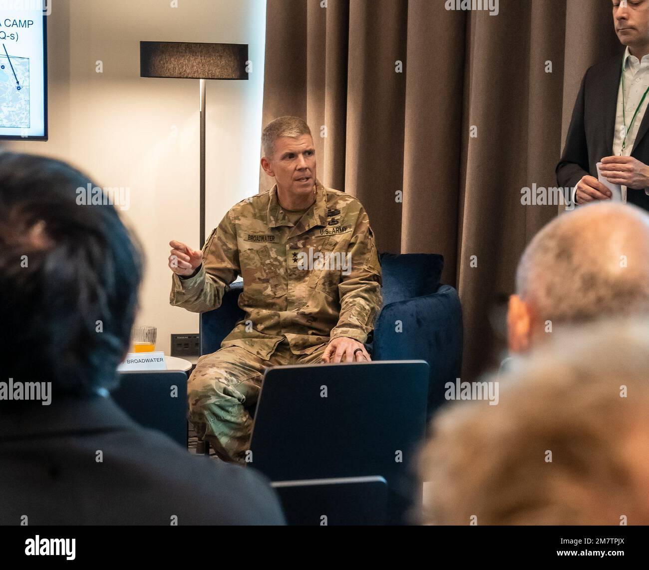 Maj. Gen. Jeff Broadwater, deputy commanding general, V Corps, discusses interoperability ...