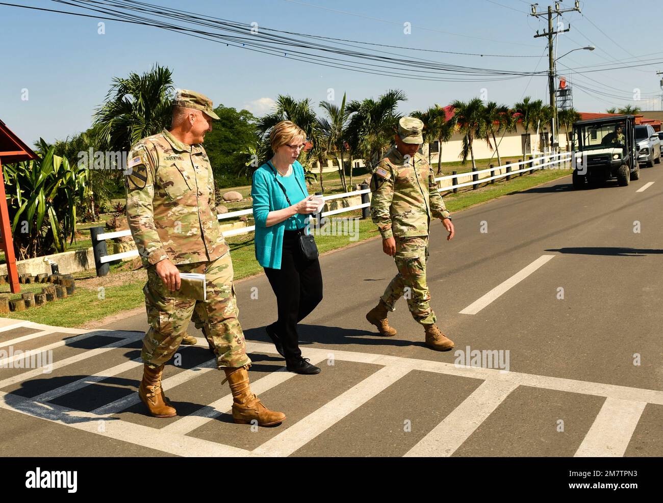 U.S. Army Col Steven Gventer (left), Joint Task Force-Bravo commander ...