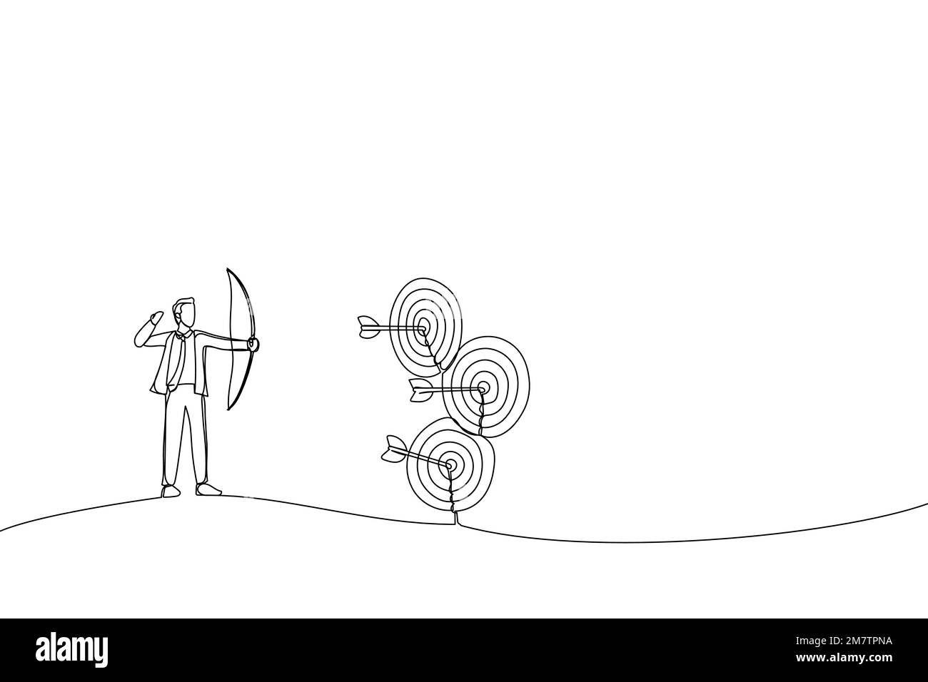 Illustration of businessman doing a perfect hit arrow target practice ...