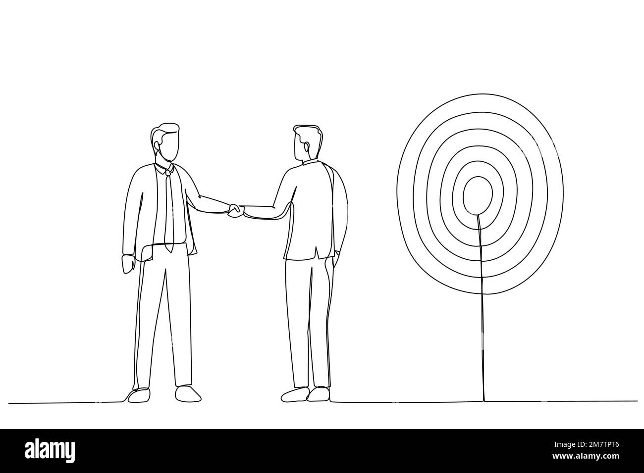 Cartoon of businessman shake each other's riches. Metaphor for ...