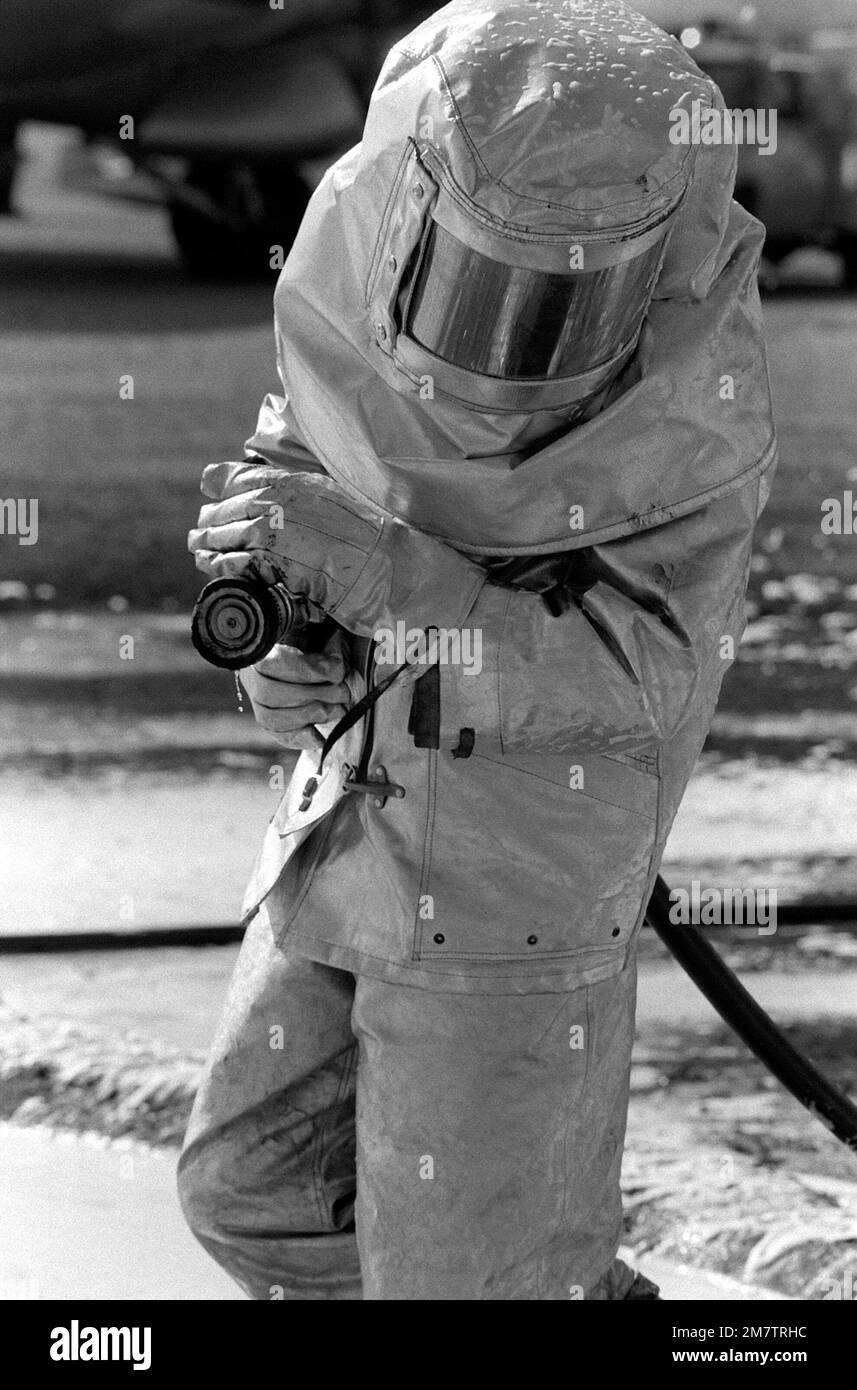 Fire retardant suit Black and White Stock Photos & Images - Alamy