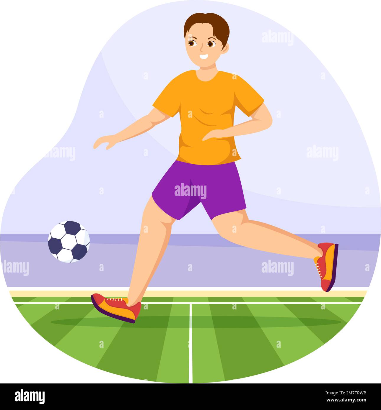 Futsal, Soccer or Football Sport Illustration with Players Shooting a ...