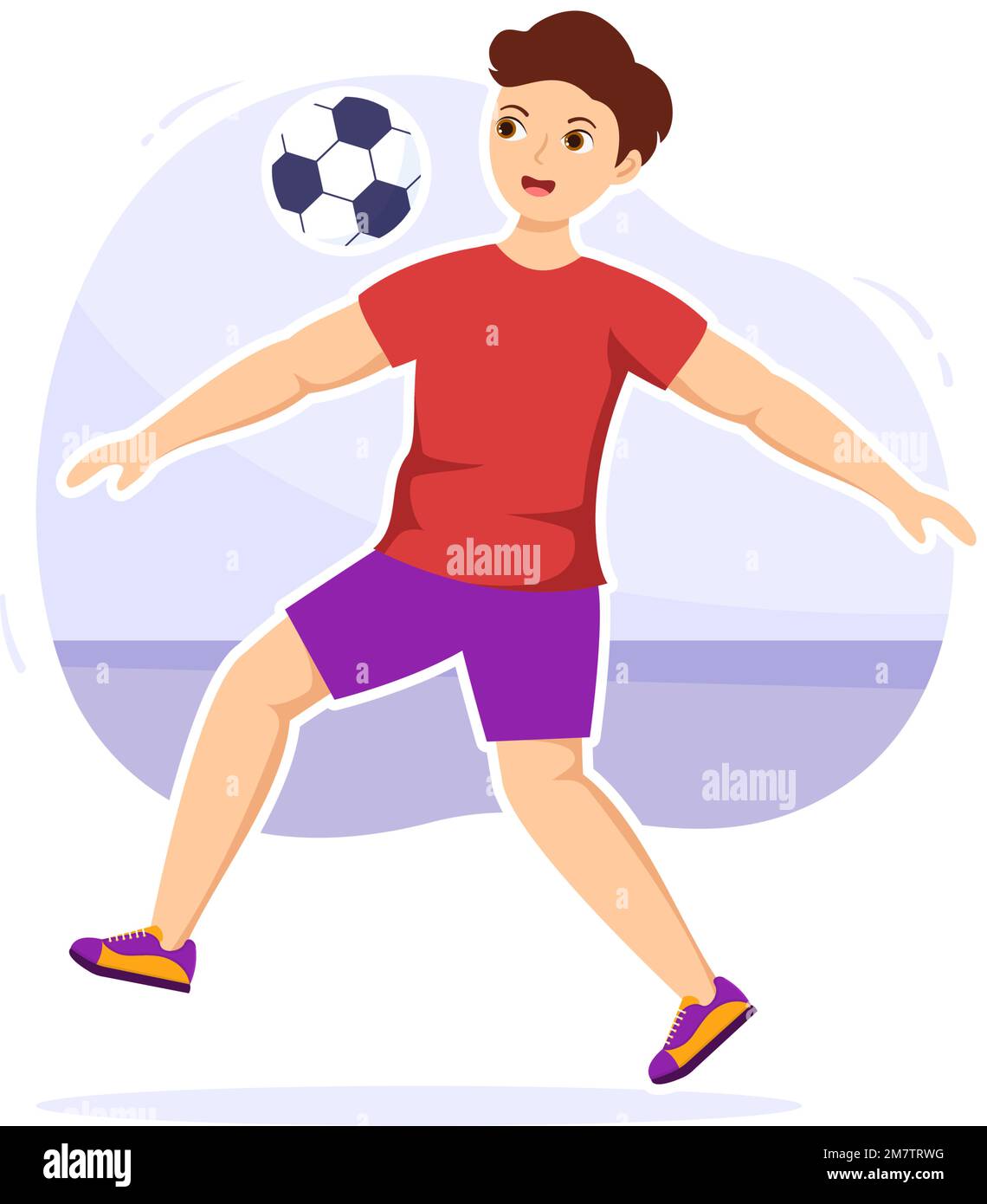 Futsal, Soccer or Football Sport Illustration with Players Shooting a ...