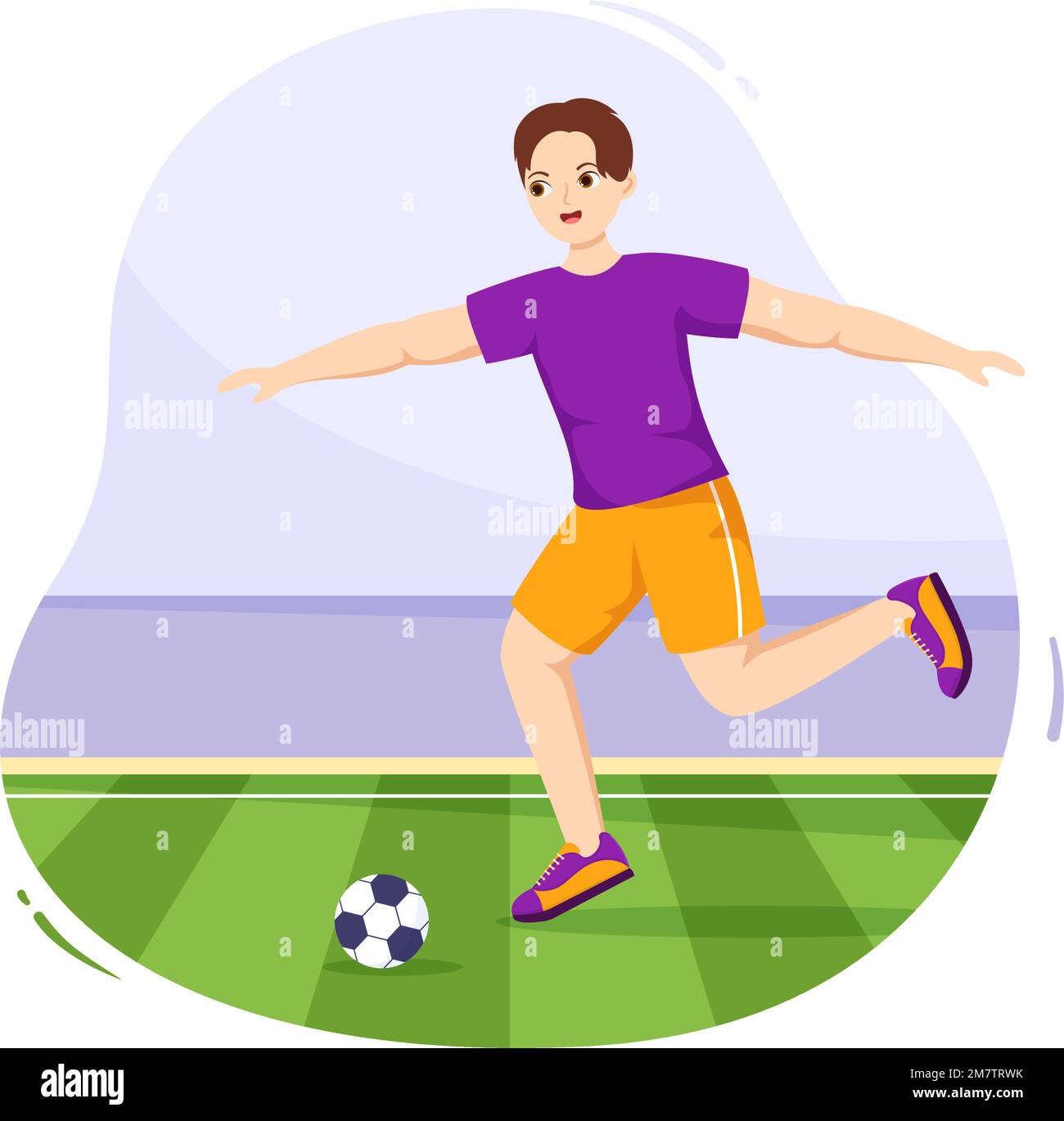 Futsal, Soccer or Football Sport Illustration with Players Shooting a ...