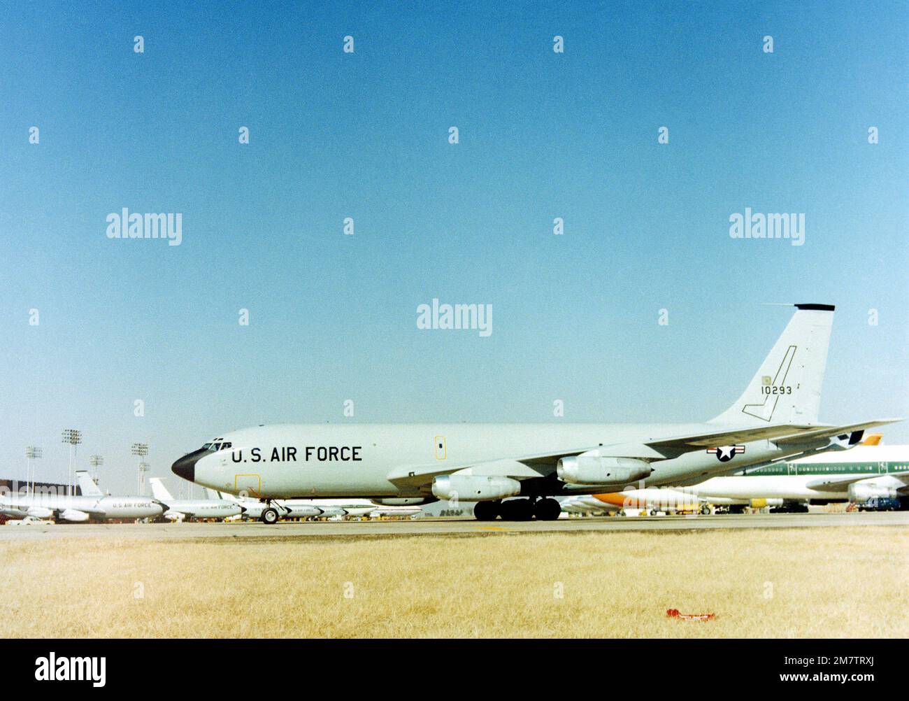 Left side view of a KC-135 Stratotanker aircraft, immediately after ...
