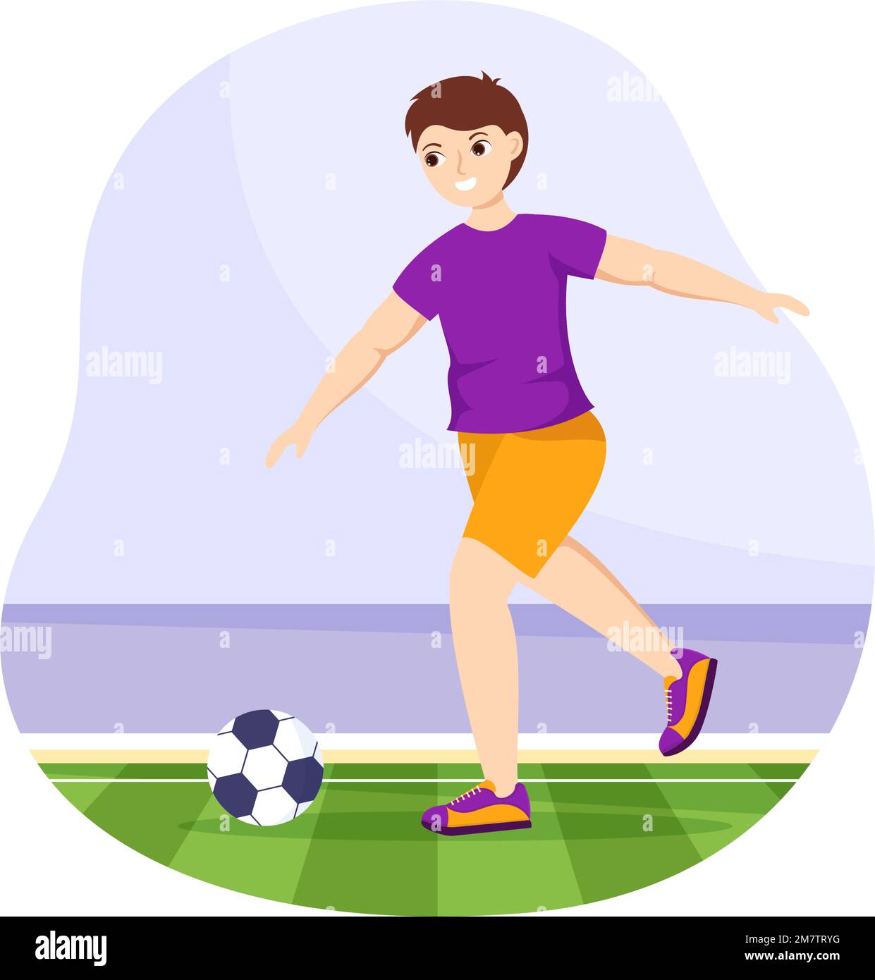 Futsal, Soccer or Football Sport Illustration with Players Shooting a ...