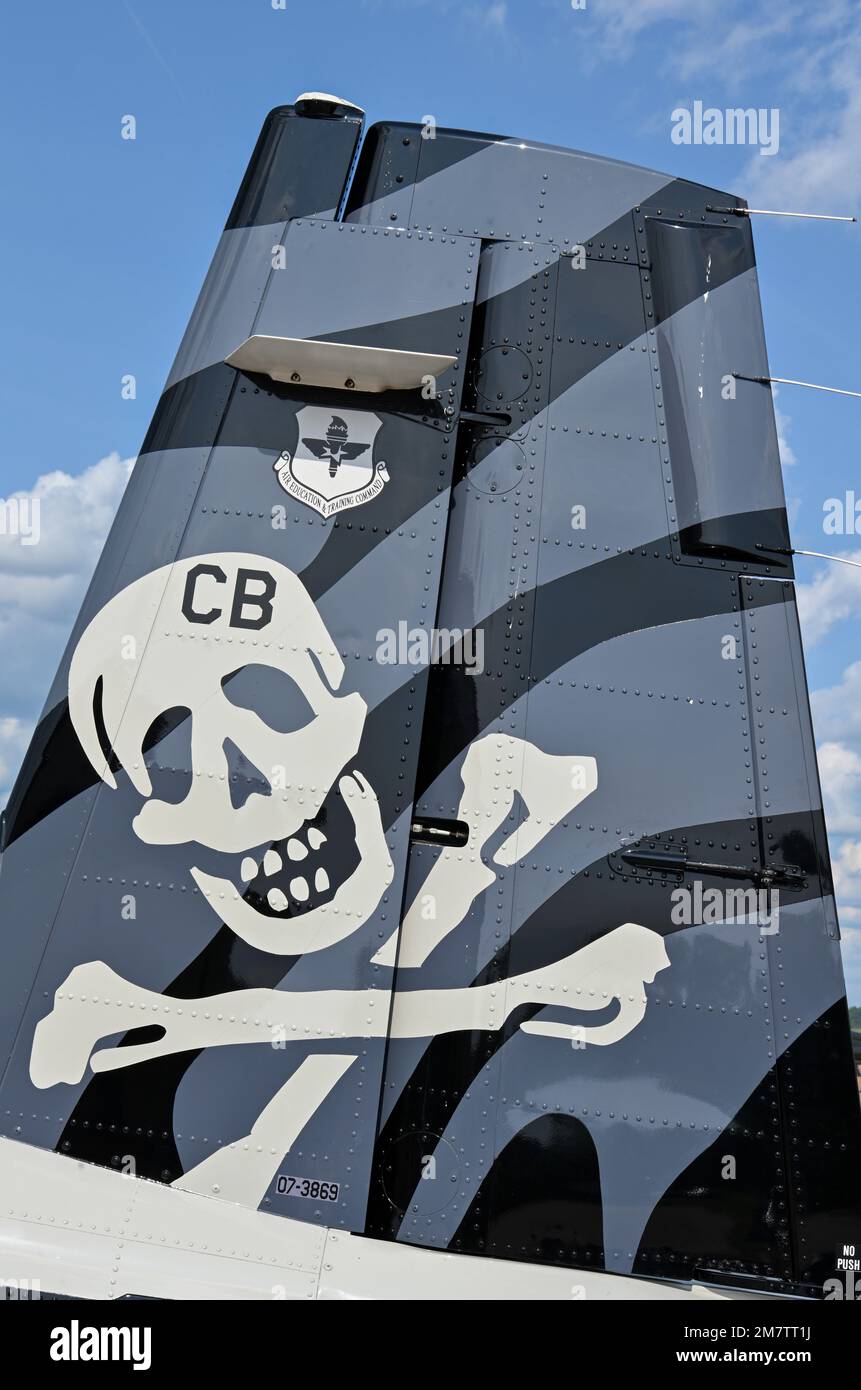 On the tail of the heritage T-6A Texan II is a skull and crossbones ...