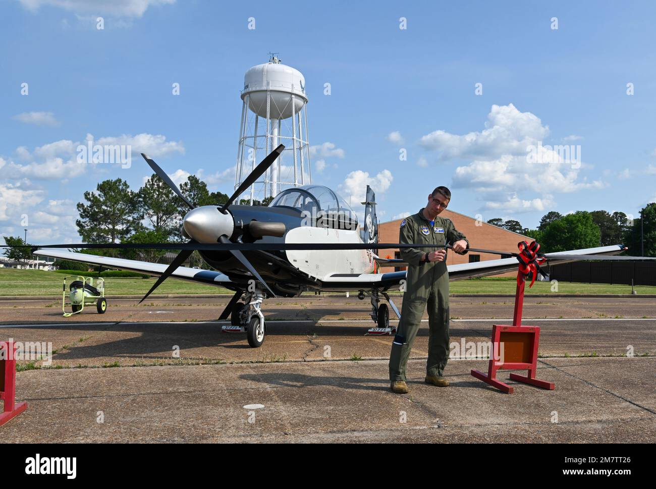 Lt. Col. Russel Kirkland, 41st Flying Training Squadron commander, cuts ...