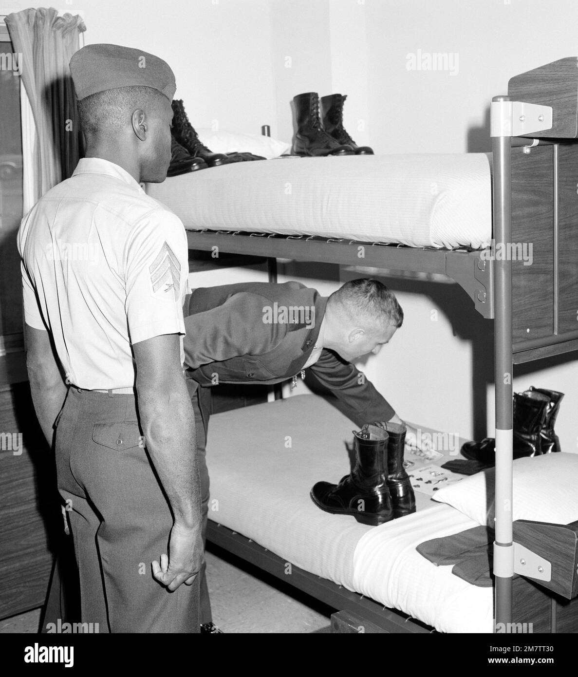 SGT J.C. Guyton of Bravo Company, Headquarters Battalion, stands at ...