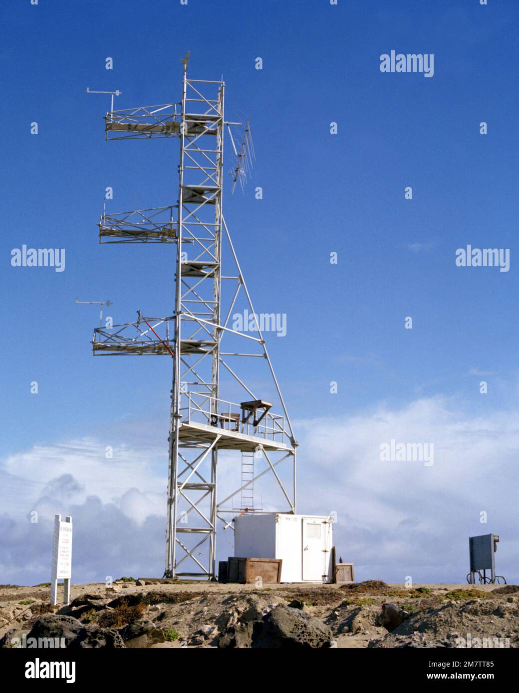 A view of the Naval Research Lab Tower at the north tip of San Nicolas ...