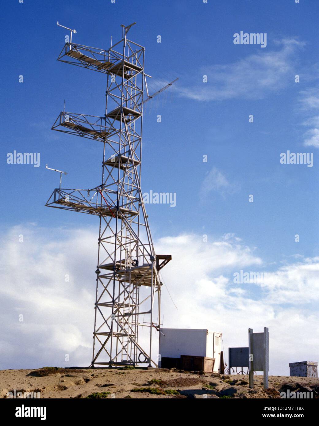 A view of the Naval Research Lab Tower at the north tip of San Nicolas ...