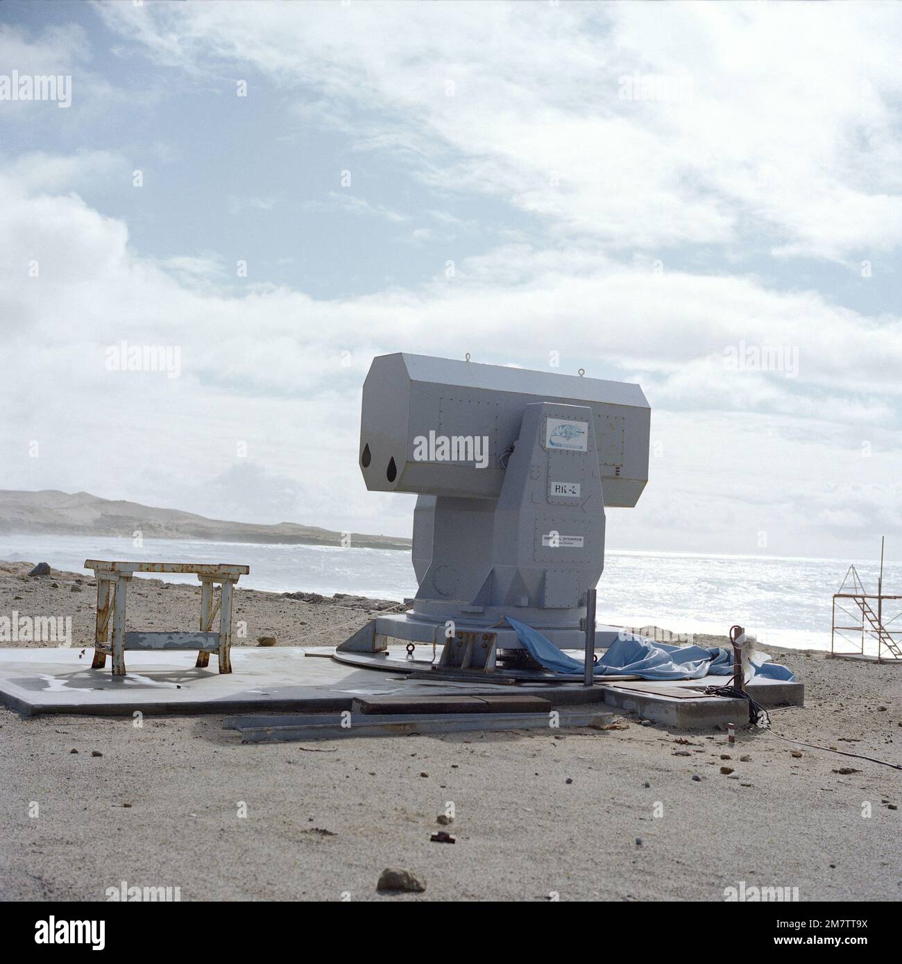 A view of a Rolling Airframe Missile (RAM) on San Nicolas Island ...