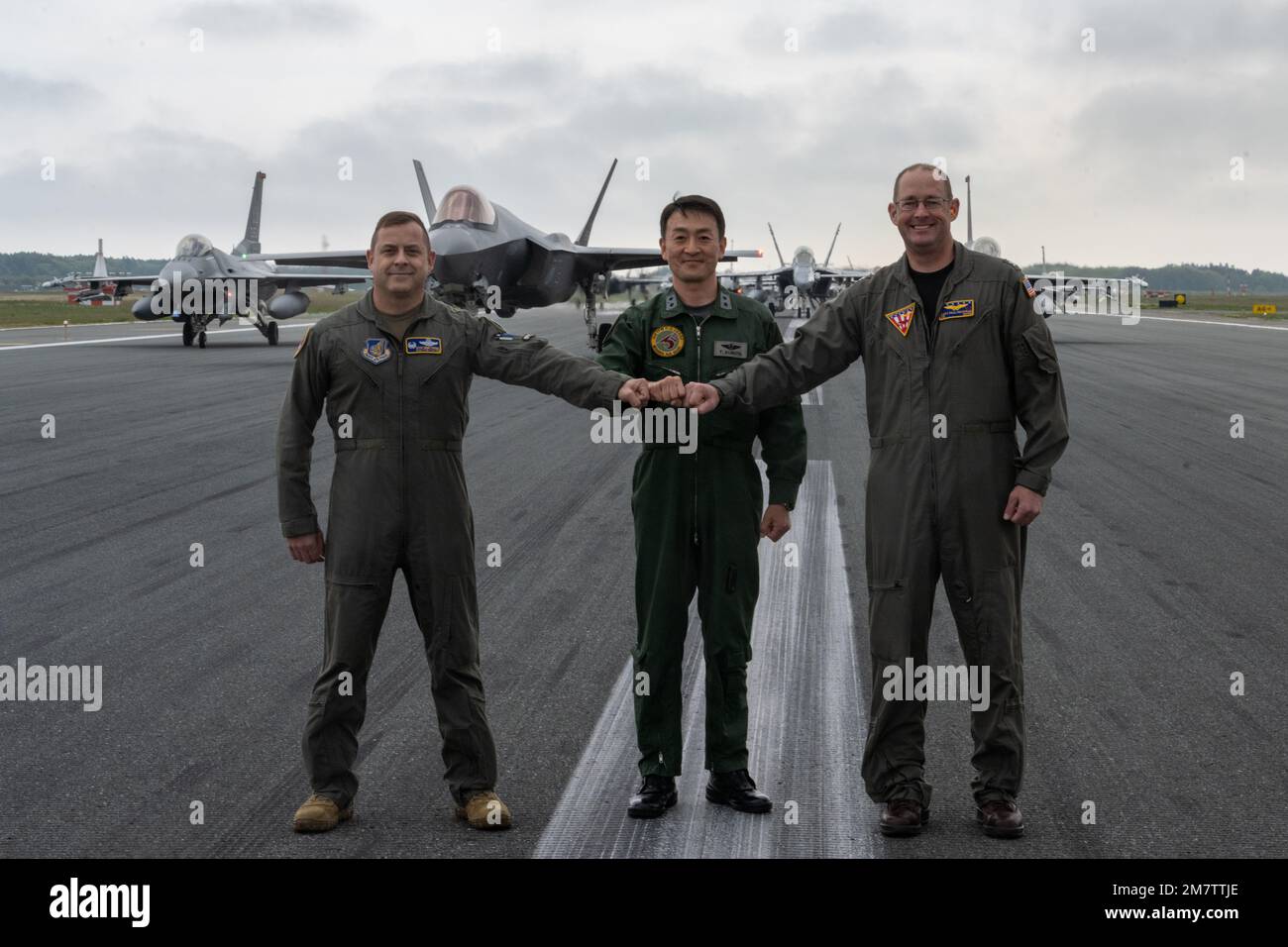 U.S. Air Force Col. Jesse J. Friedel, left, 35th Fighter Wing commander ...